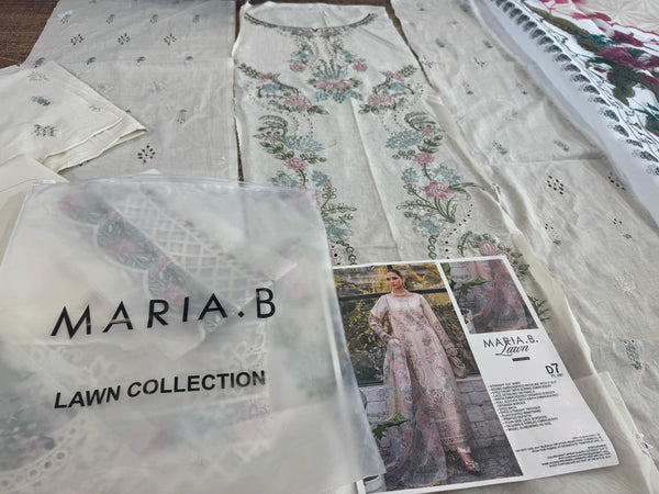 Maria B Luxury Lawn 2025 – Pistachio Green & Salmon Pink Elegance ...